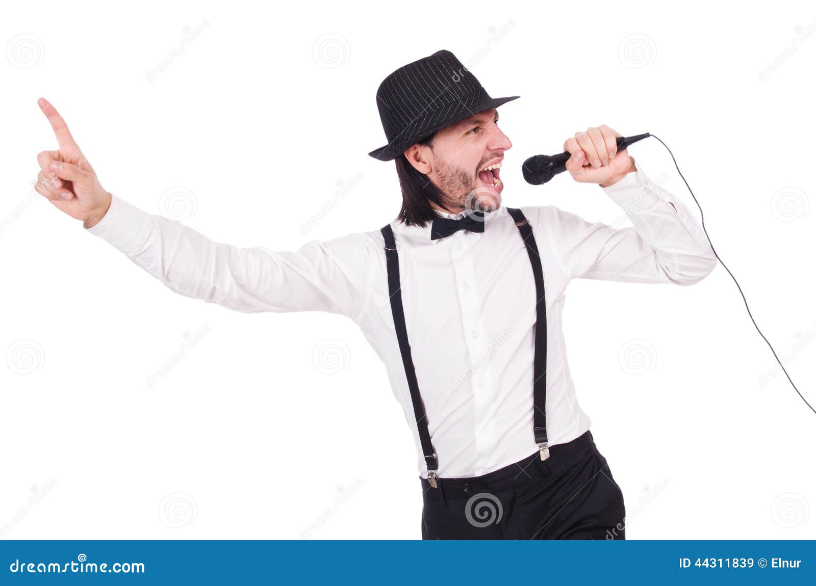 Funny man singing isolated stock image. Image of concert - 44311839