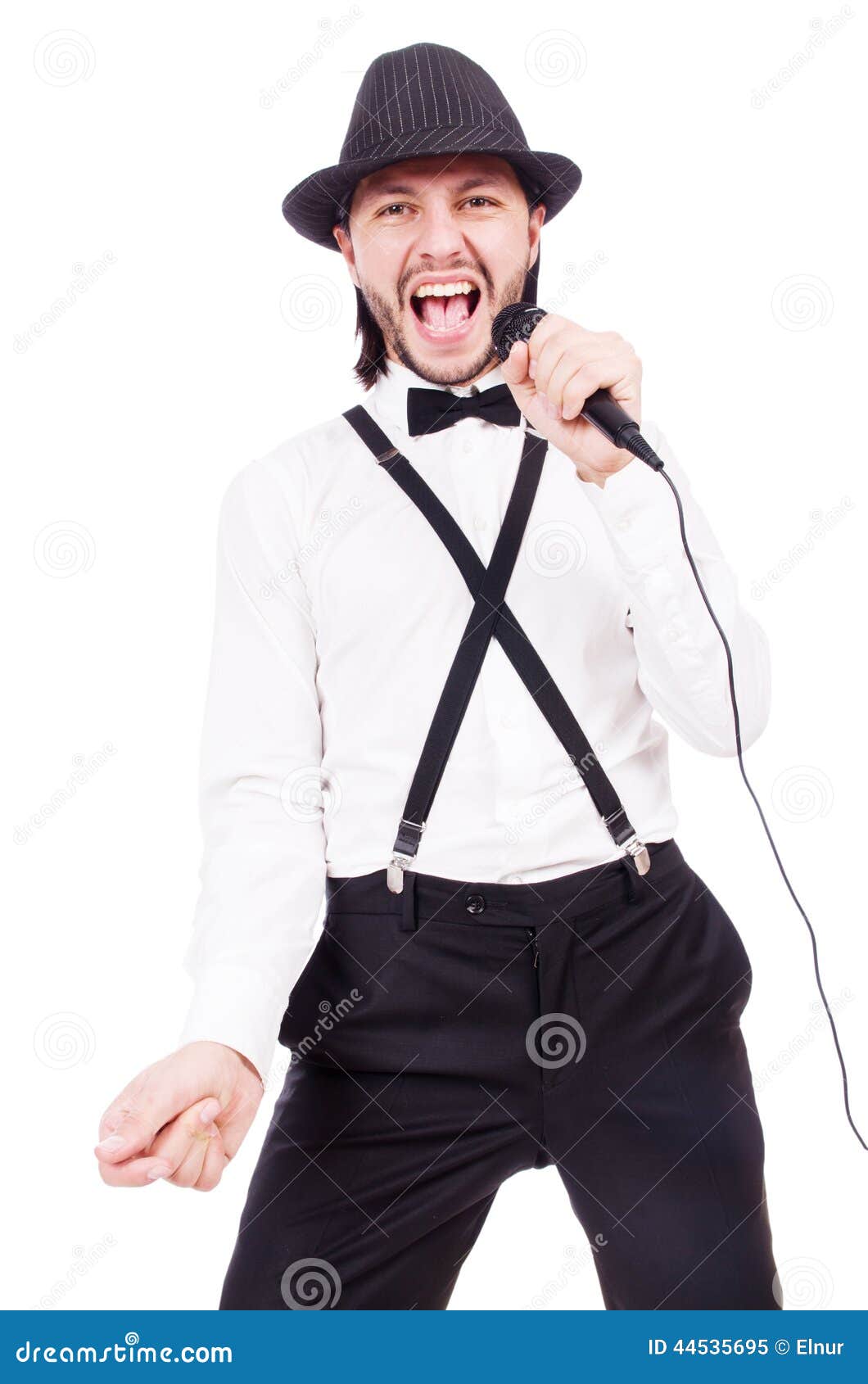 Funny man singing isolated stock image. Image of musical - 44535695