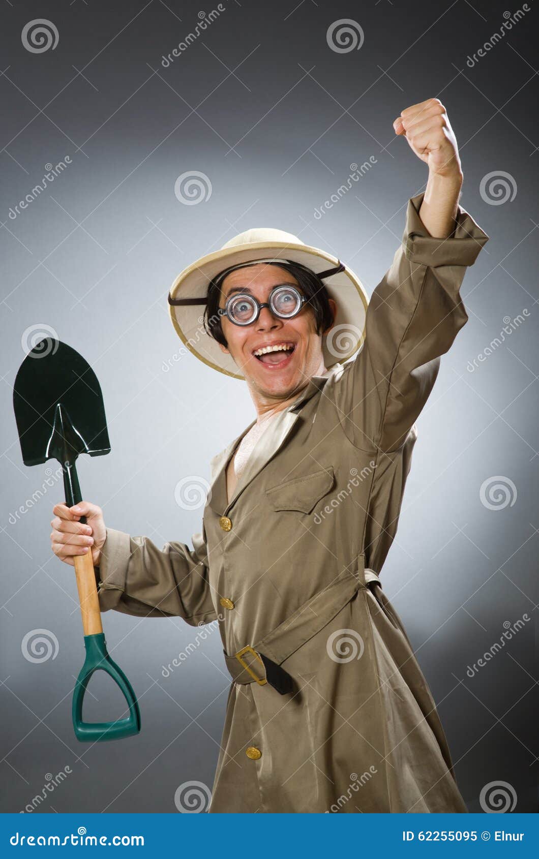 The Funny Man with the Spade Stock Image - Image of hiker, humour: 62255095