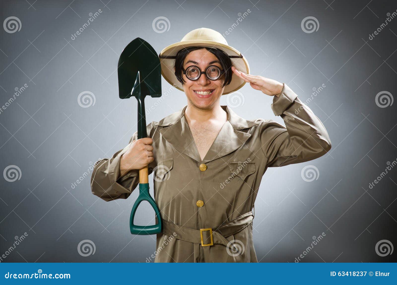 The Funny Man with the Spade Stock Image - Image of african, humor ...