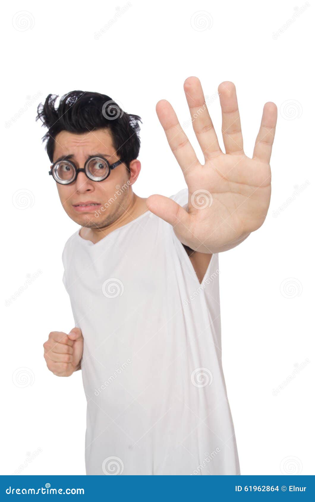 The Funny Man Suffering from Mental Disorder Stock Photo - Image of ...