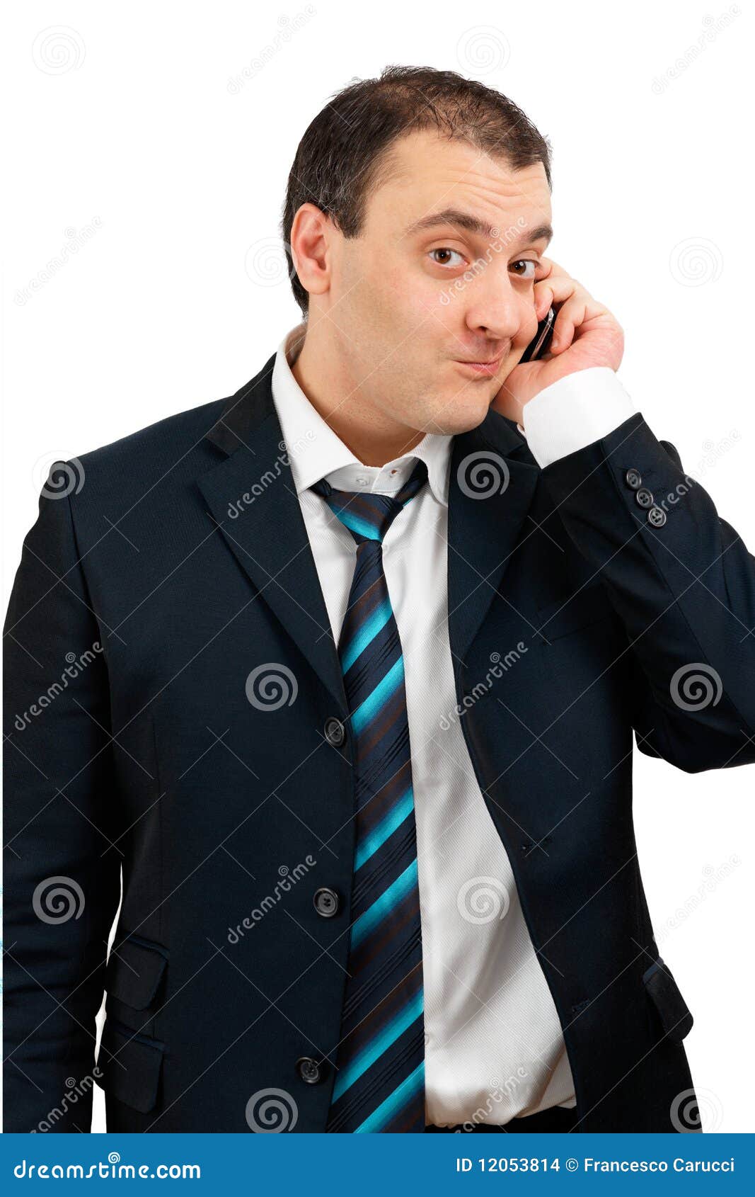 Funny Man Talking on the Phone Stock Photo - Image of studio, model ...