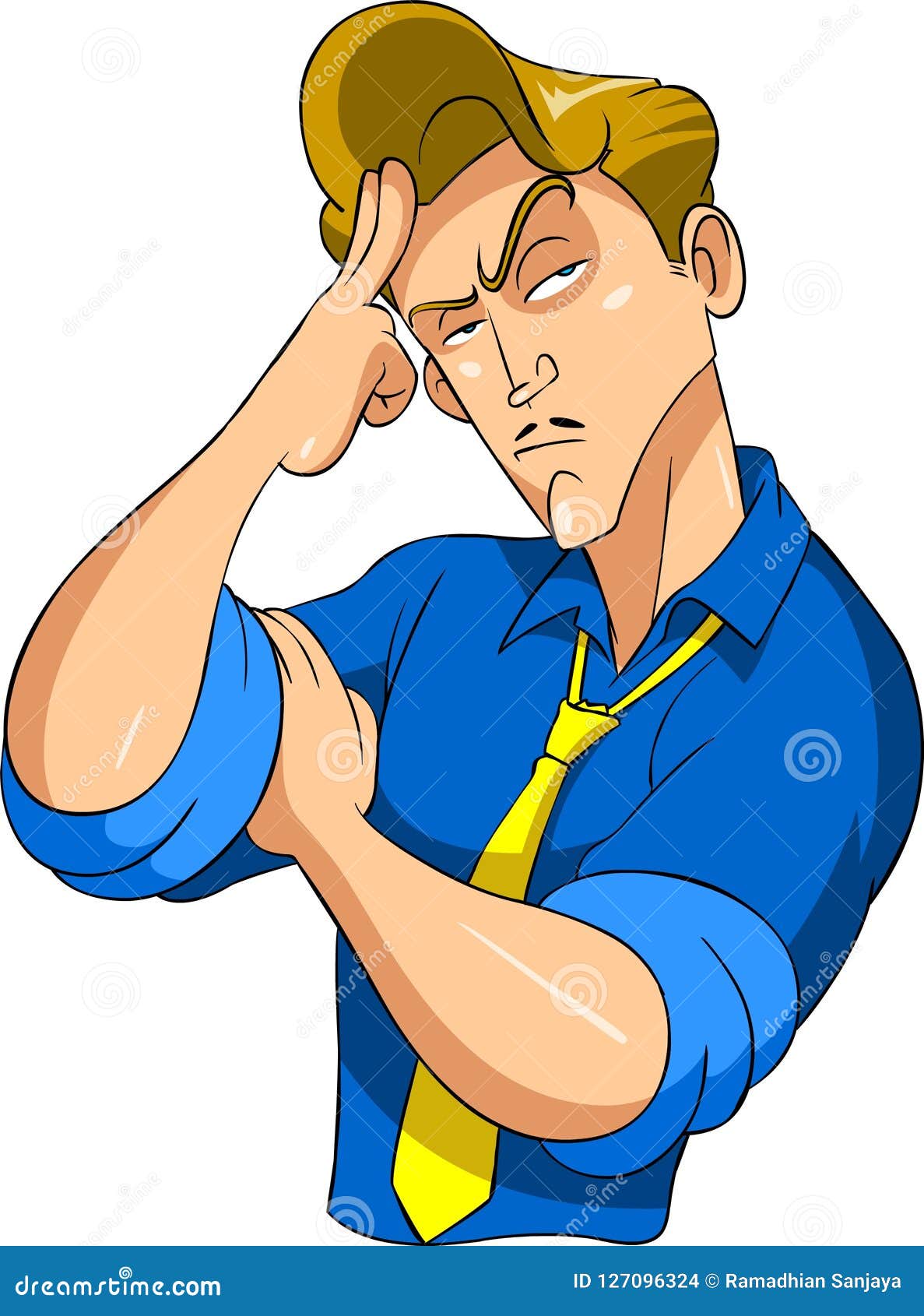 Funny Person Thinking Cartoon