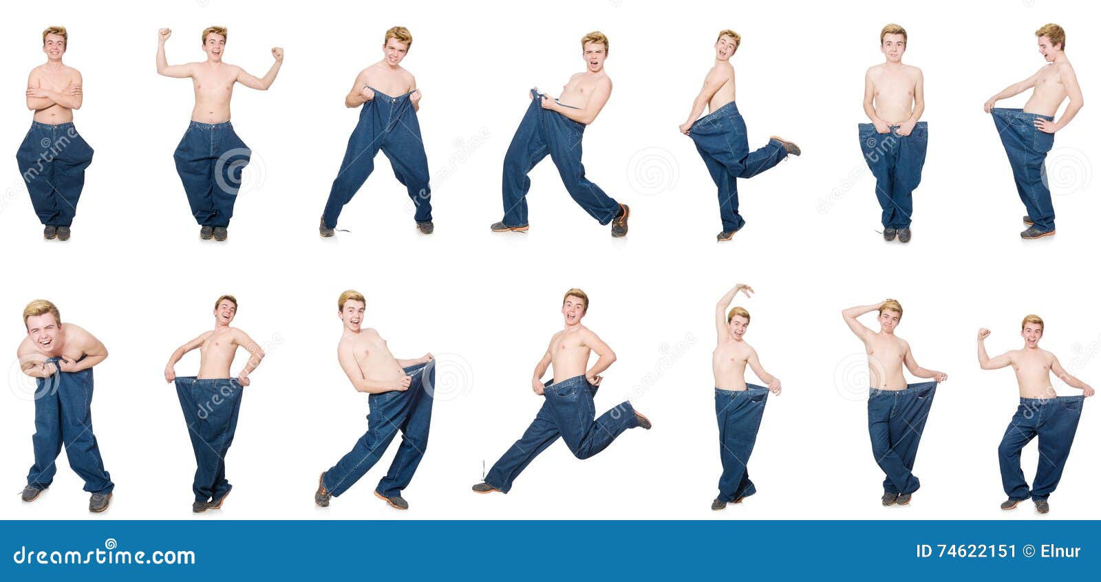 The Funny Man with Trousers Isolated on White Stock Image - Image of ...