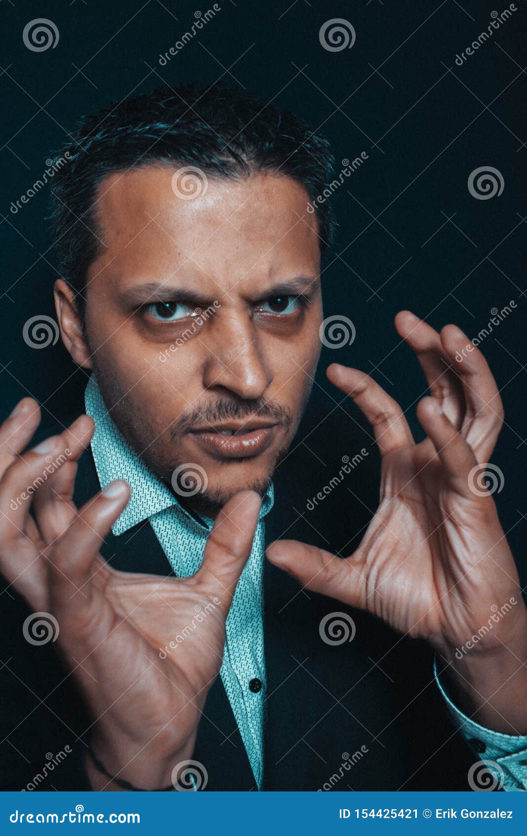 Funny man using his hands stock image. Image of hand - 154425421