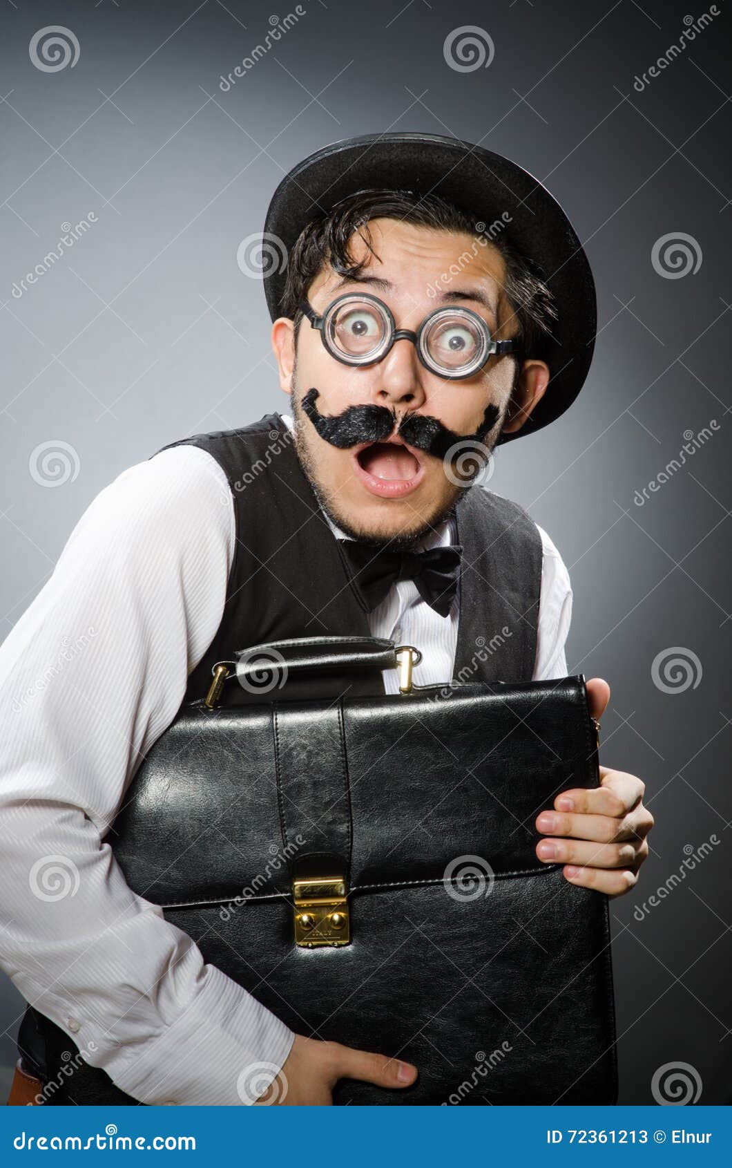 The Funny Man in Vintage Concept Stock Image - Image of amazed ...
