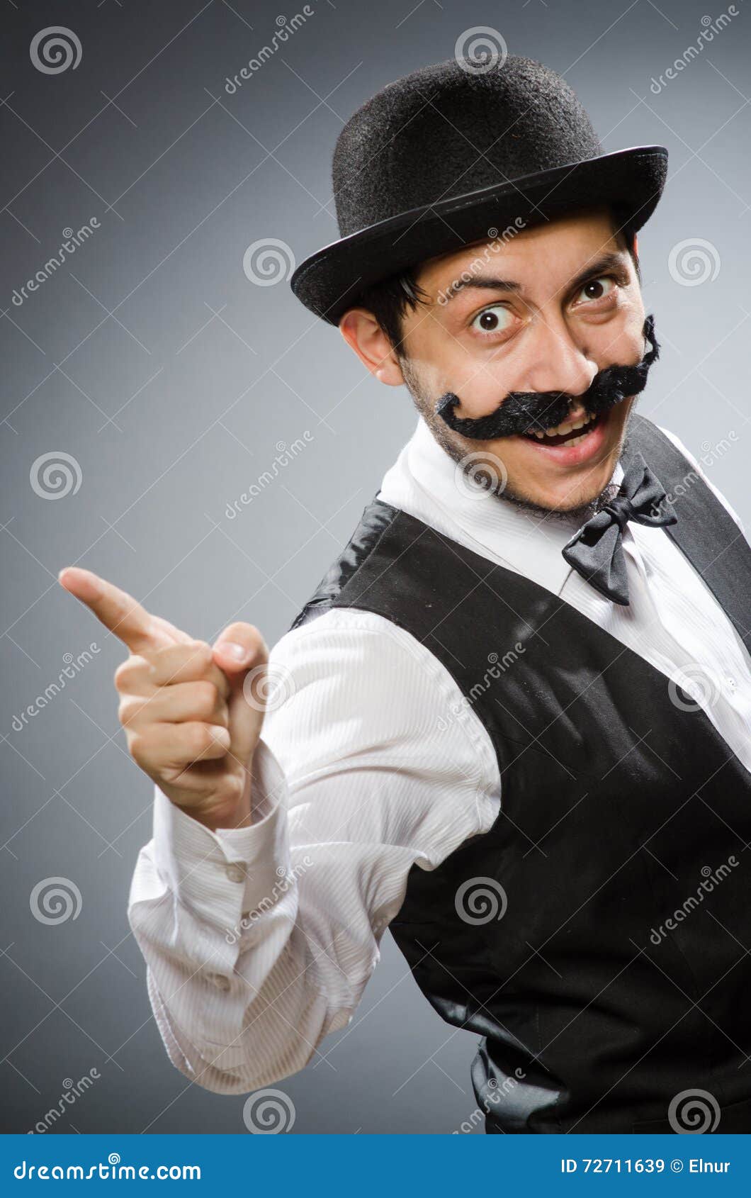 The Funny Man in Vintage Concept Stock Image - Image of pointing ...