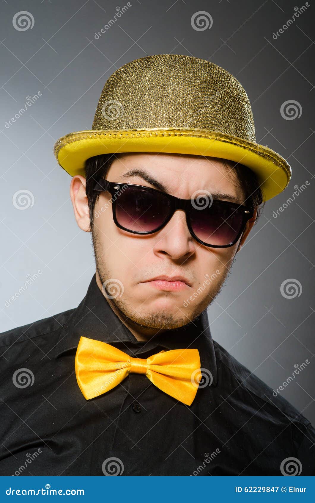 The Funny Man with Vintage Hat Stock Image - Image of laughing, geek ...
