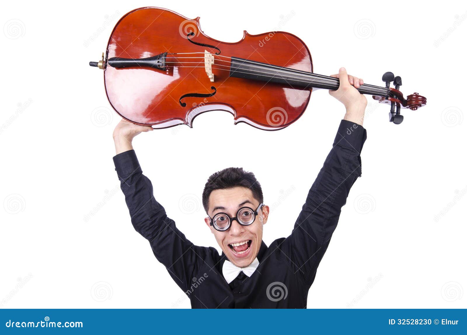 Funny man with violin stock photo. Image of musical, humour - 32528230
