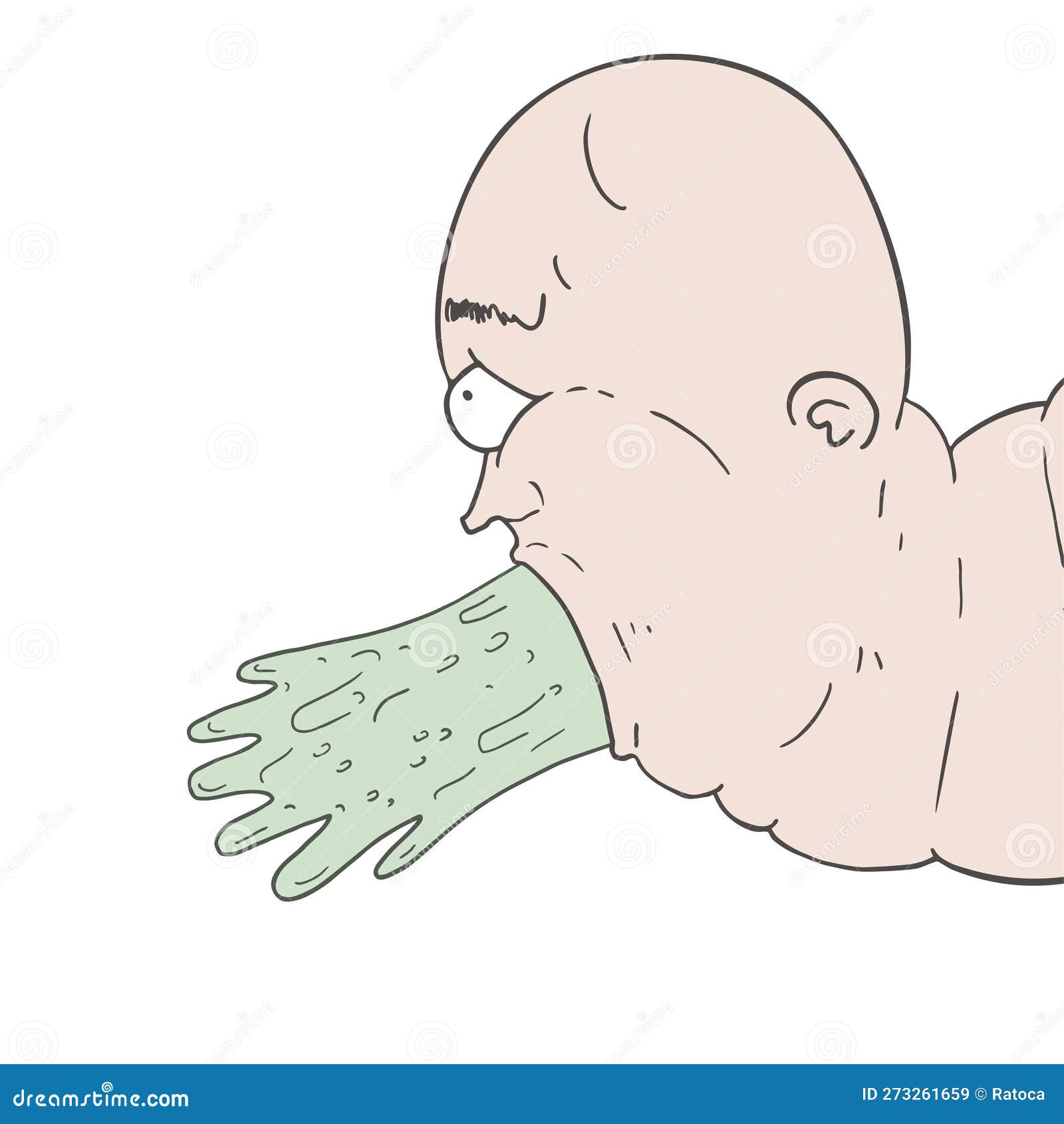 Funny man vomiting draw stock vector. Illustration of funny - 273261659