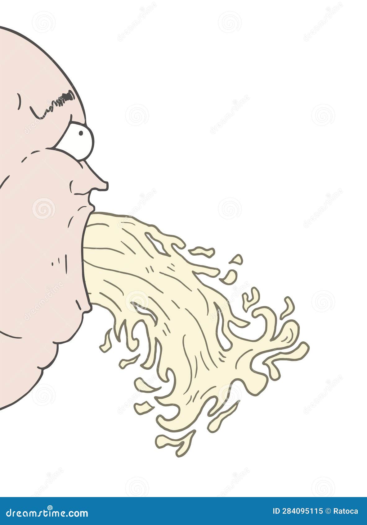 Funny man vomiting draw stock vector. Illustration of illness - 284095115