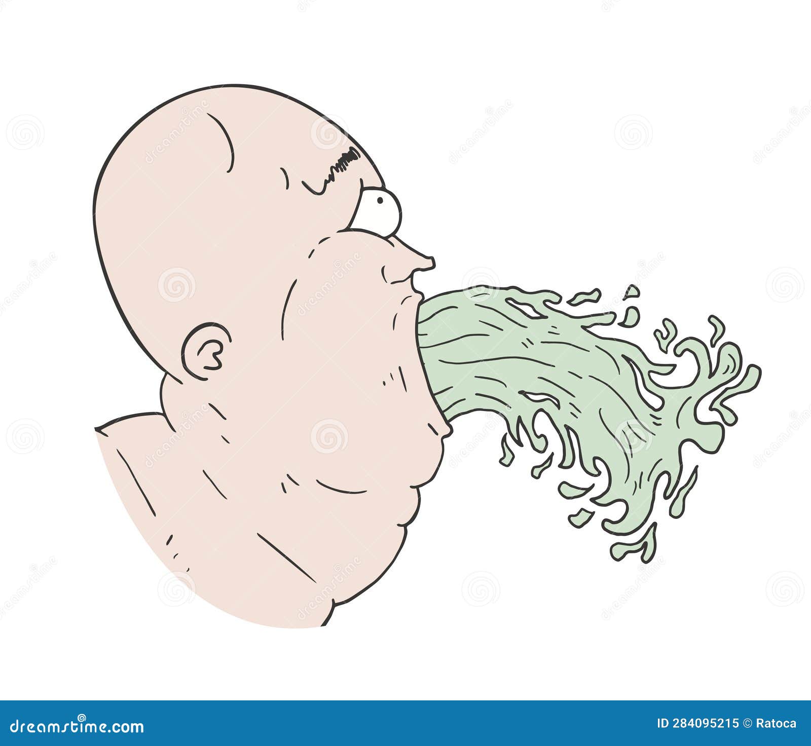 Funny man vomiting draw stock vector. Illustration of nausea - 284095215