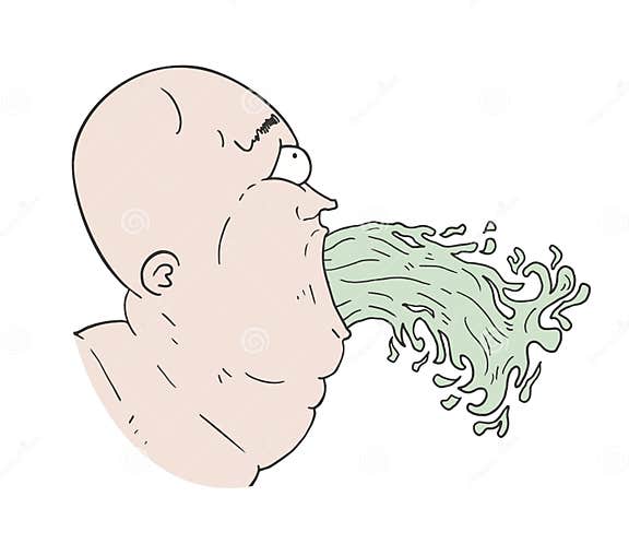 Funny man vomiting draw stock vector. Illustration of nausea - 284095215