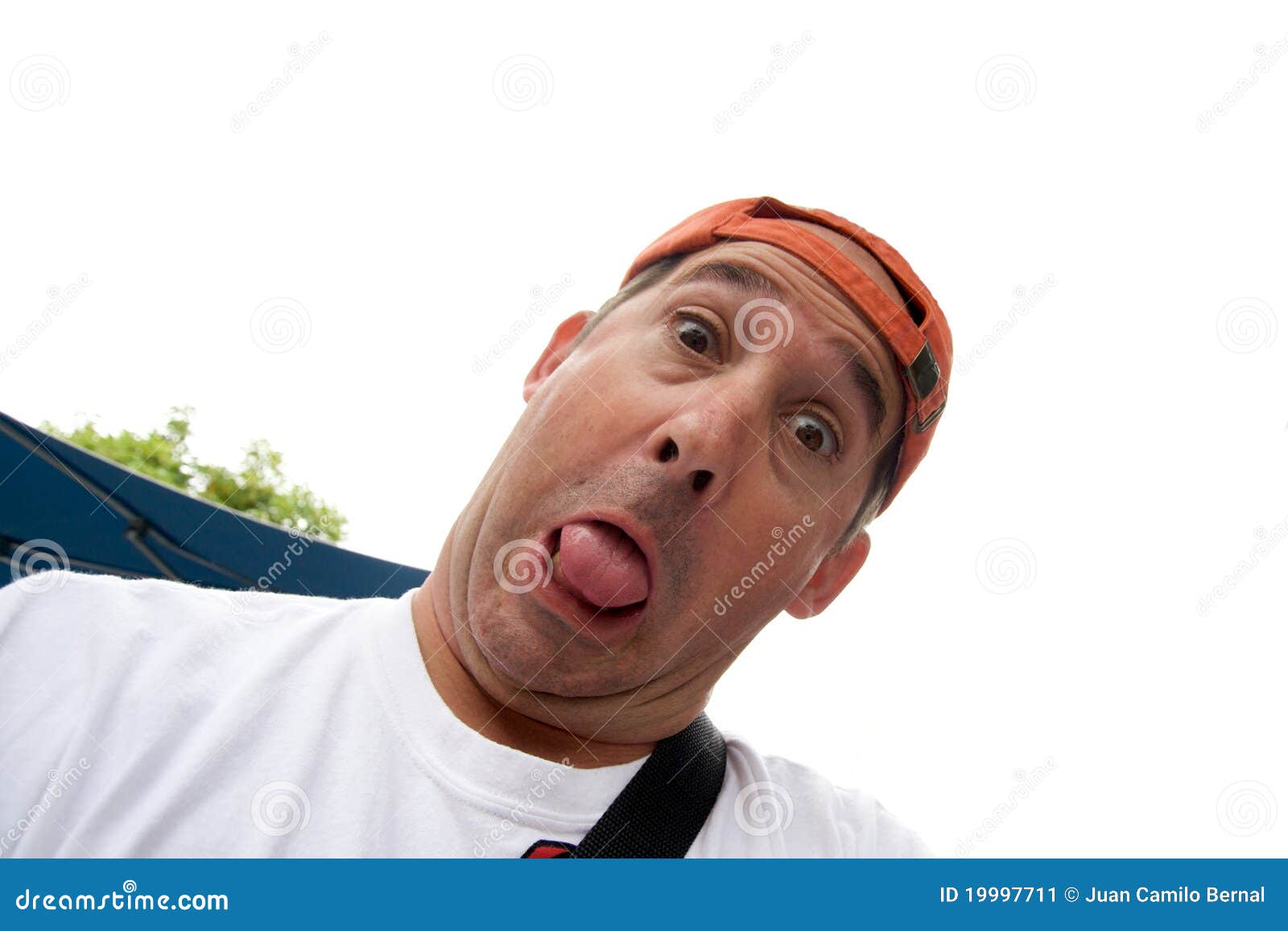 Funny man wearing a cap stock image. Image of strange - 19997711