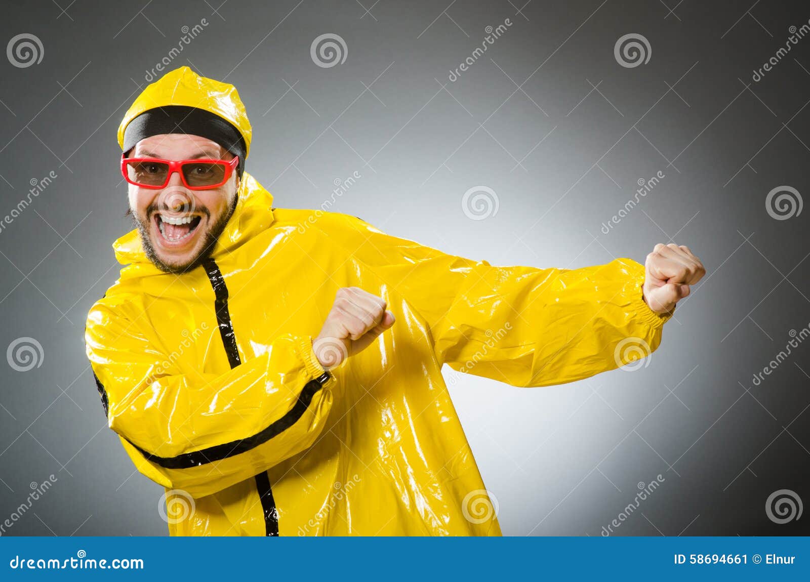 Funny Man Wearing Yellow Suit Stock Image - Image of hooligan, culture ...