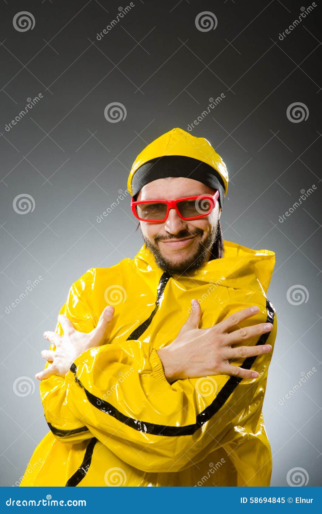 Funny Man Wearing Yellow Suit Stock Image - Image of breakdance, male ...
