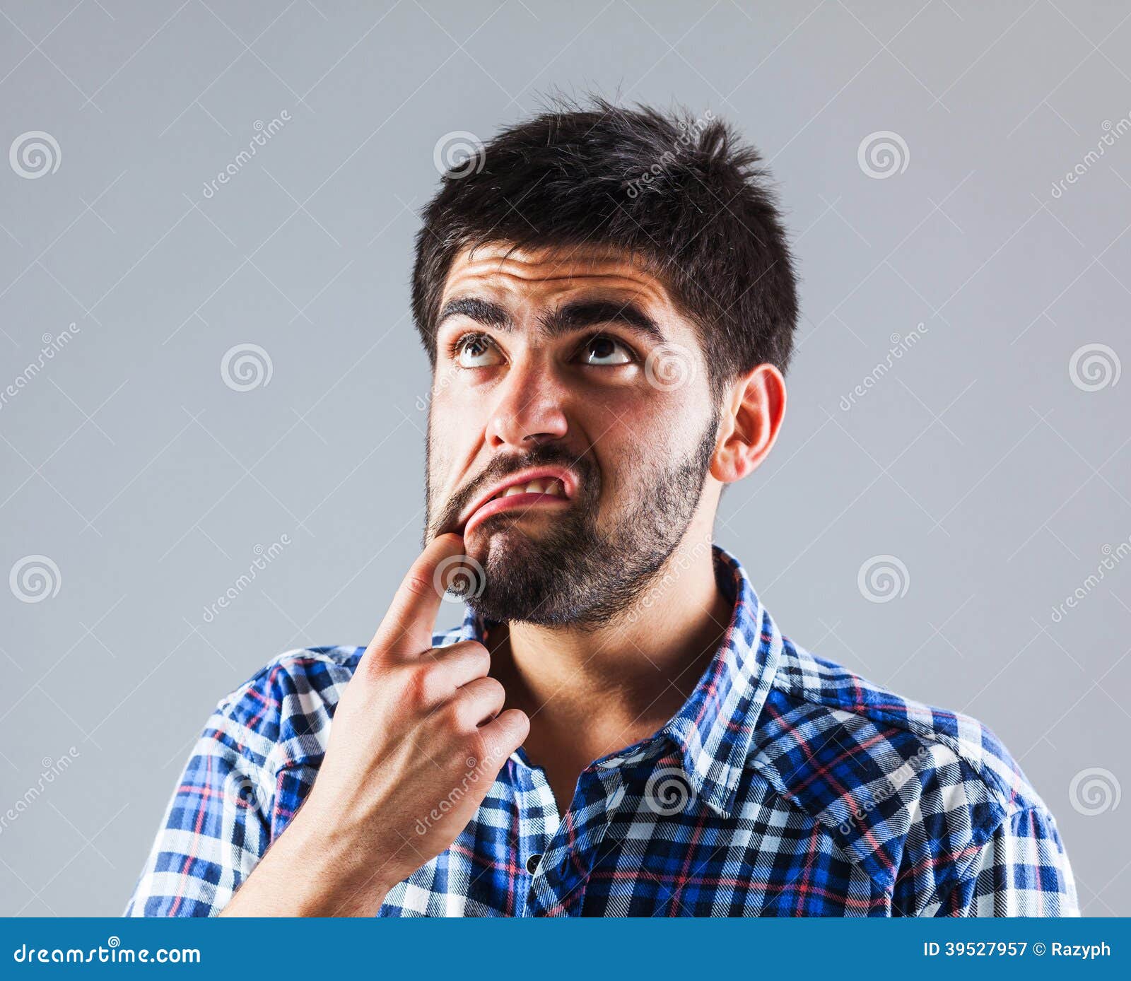Funny man wondering stock image. Image of looking, isolated - 39527957
