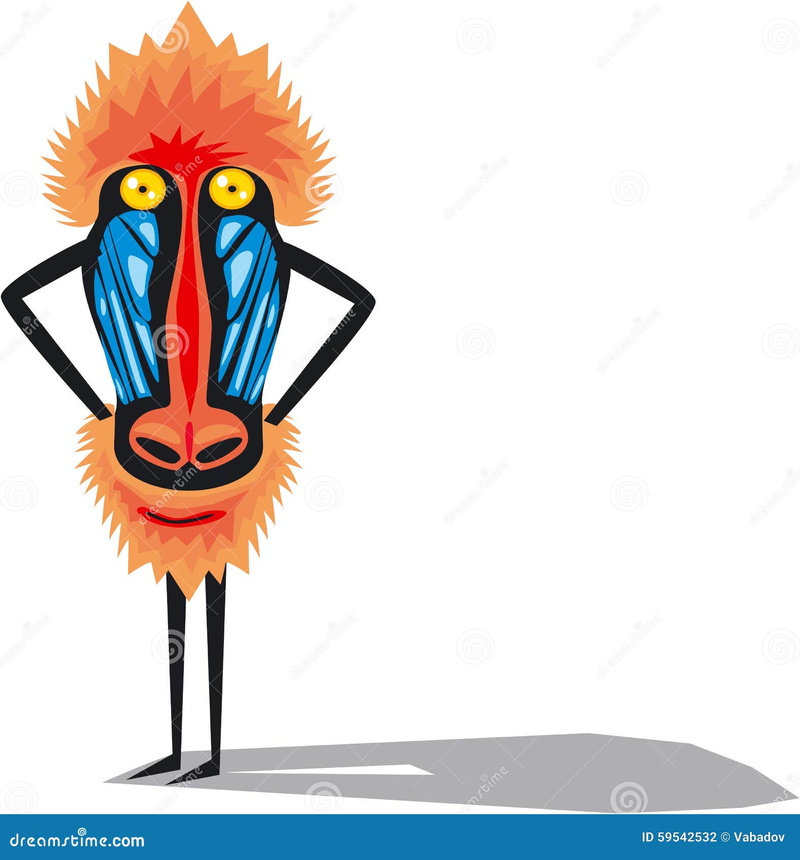 Mandril Monkey Illustration Cartoon Vector | CartoonDealer.com #30862783