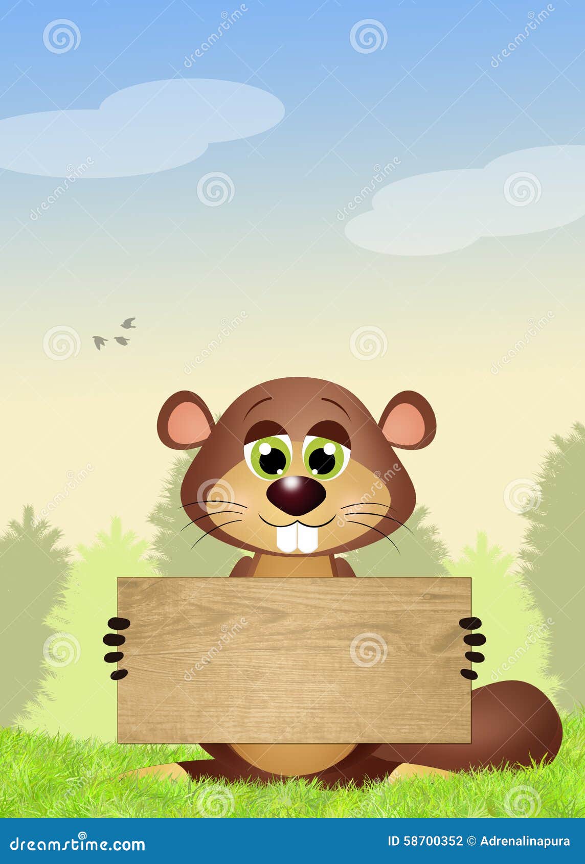 Funny marmot stock illustration. Illustration of cute - 58700352