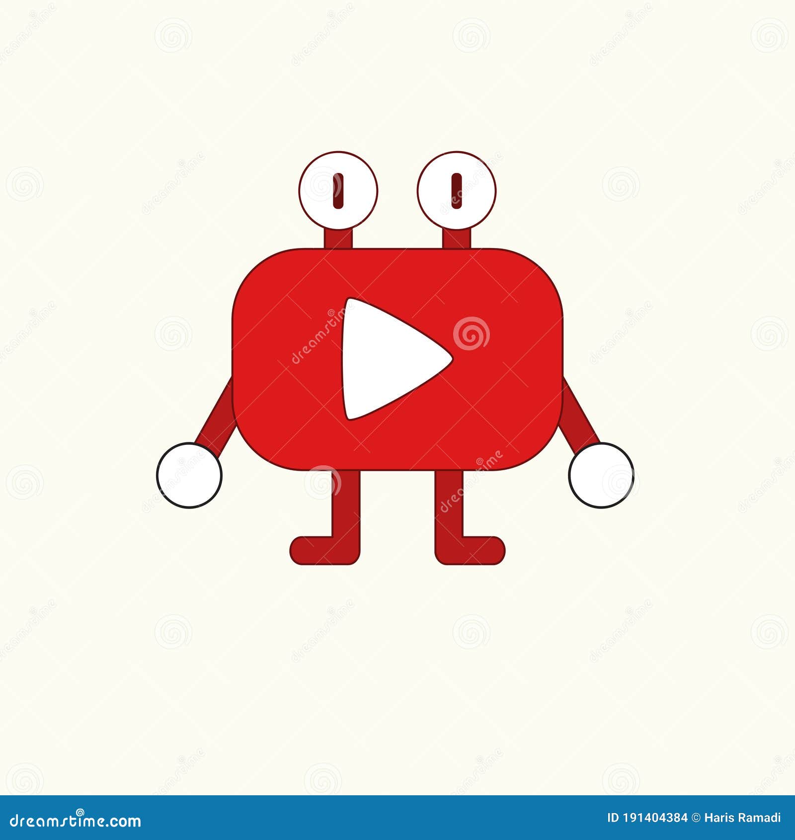 Funny Youtube Cartoon Bell Notification Vector Illustration ...