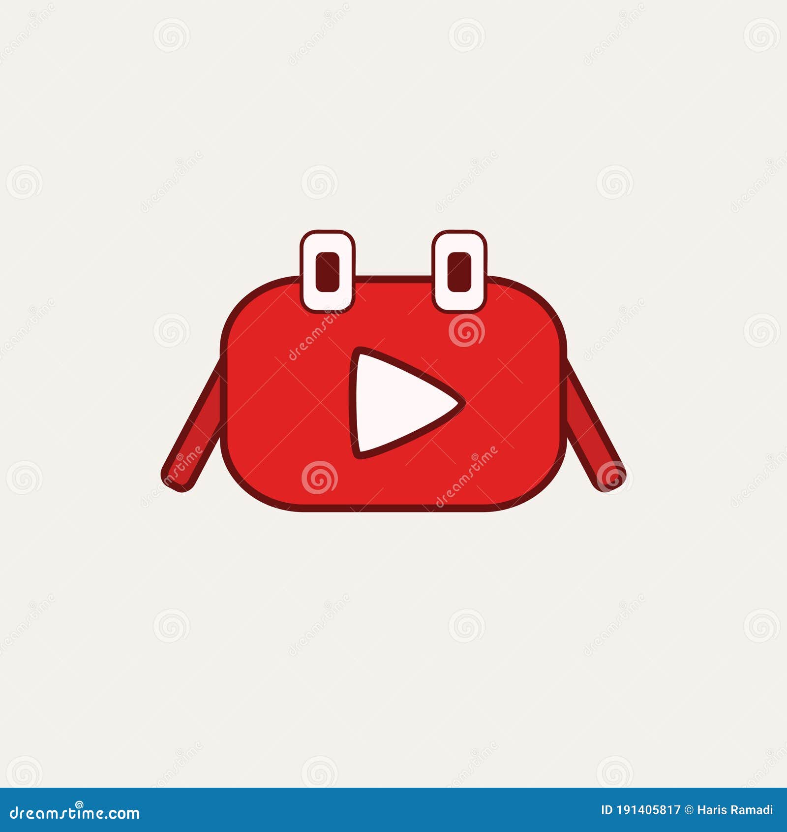 Funny Mascot Youtube Channel in Red and White Stock Vector ...