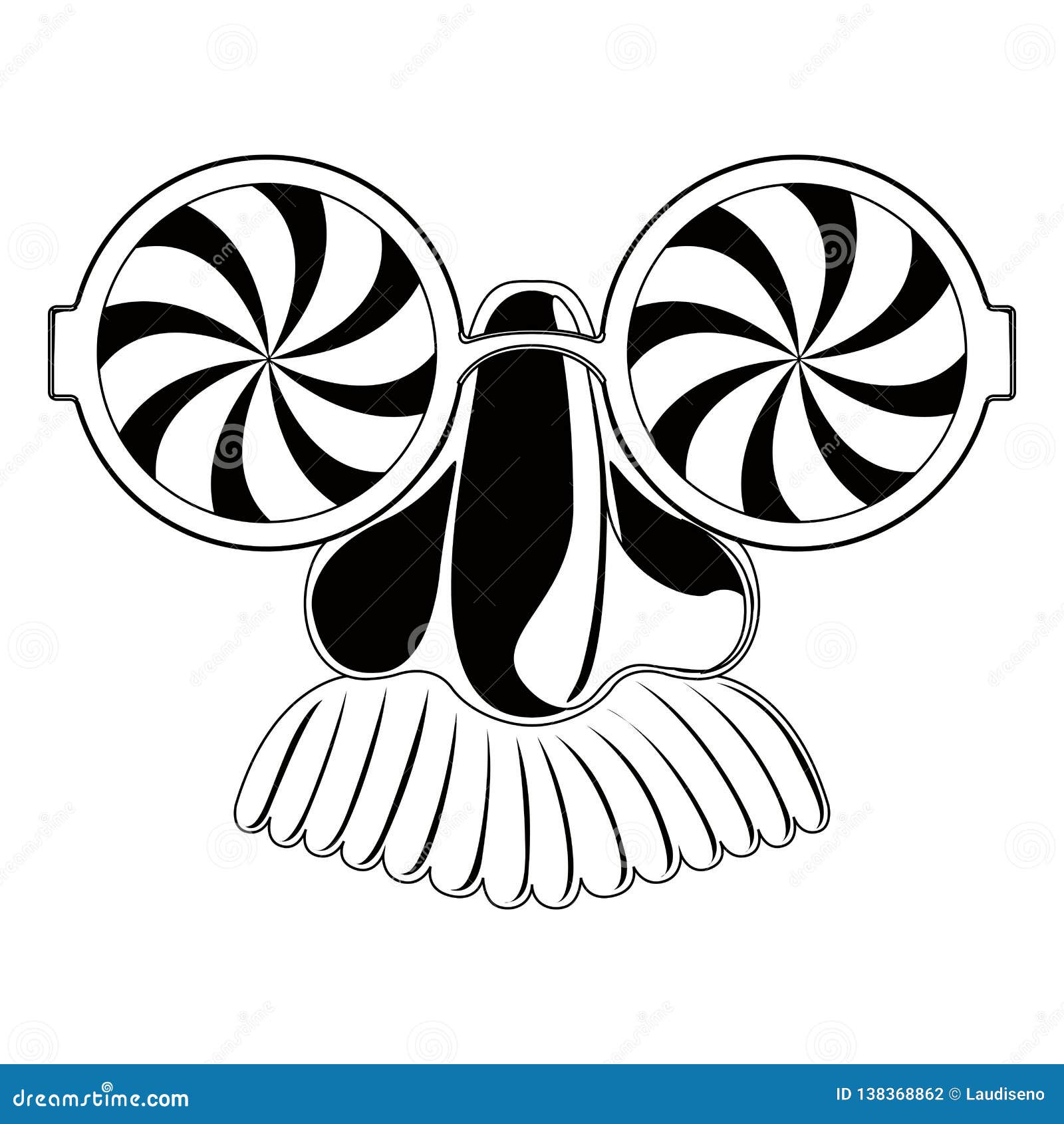 Funny mask silhouette stock vector. Illustration of gallses - 138368862