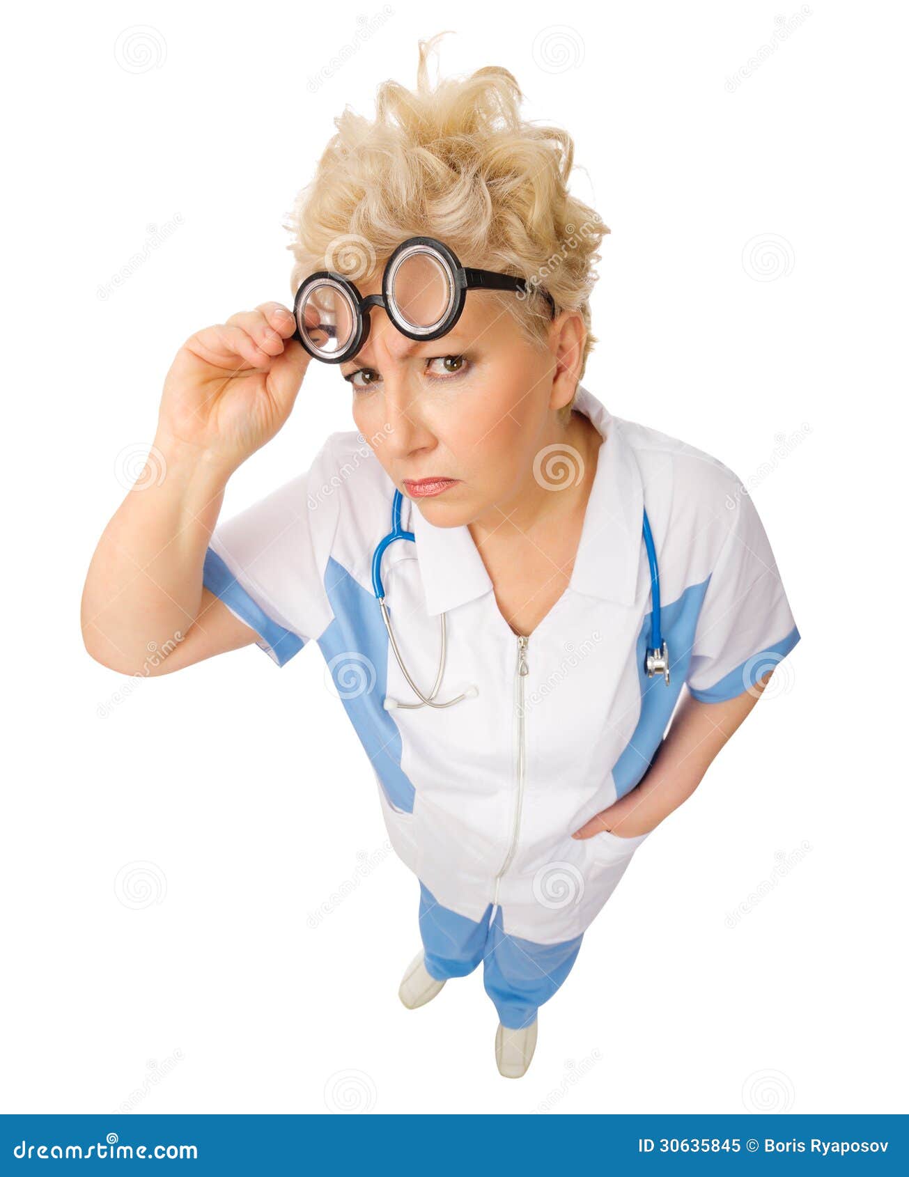 Funny Mature Doctor with Nerd Glasses Stock Image - Image of humor ...