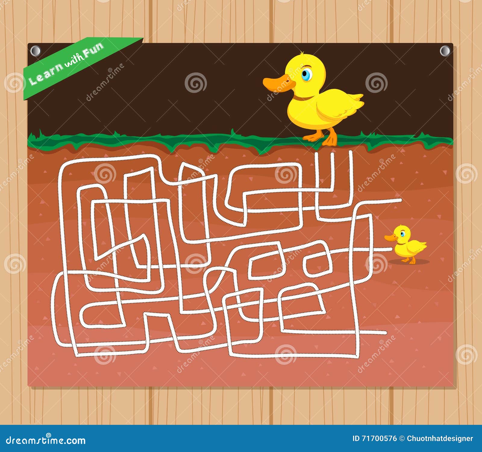 Funny Maze Game - Beautiful Educative for Kid Stock Illustration ...
