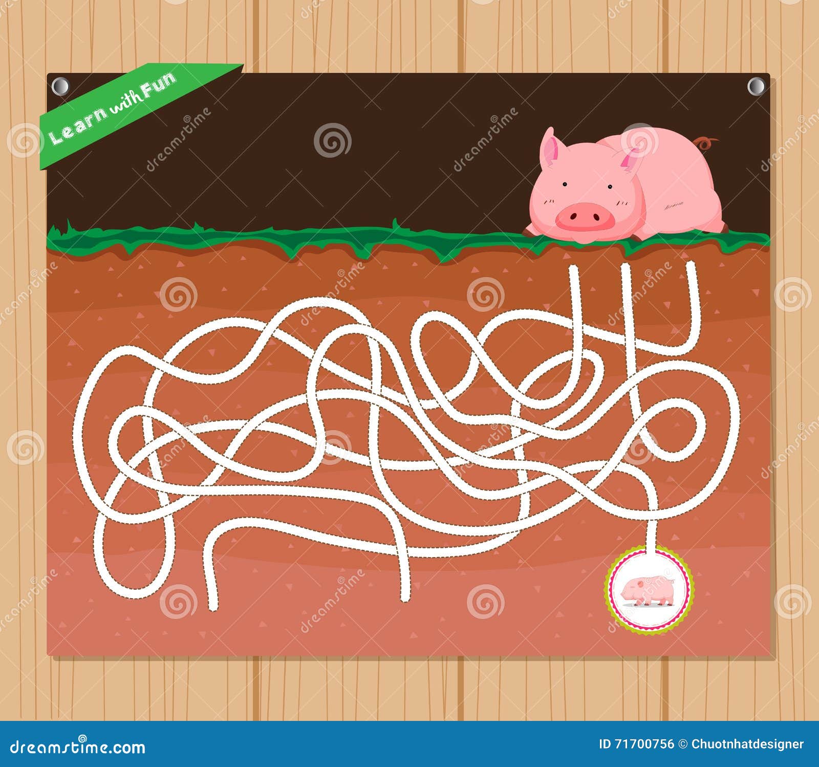 Funny Maze Game - Beautiful Educative for Kid Stock Illustration ...