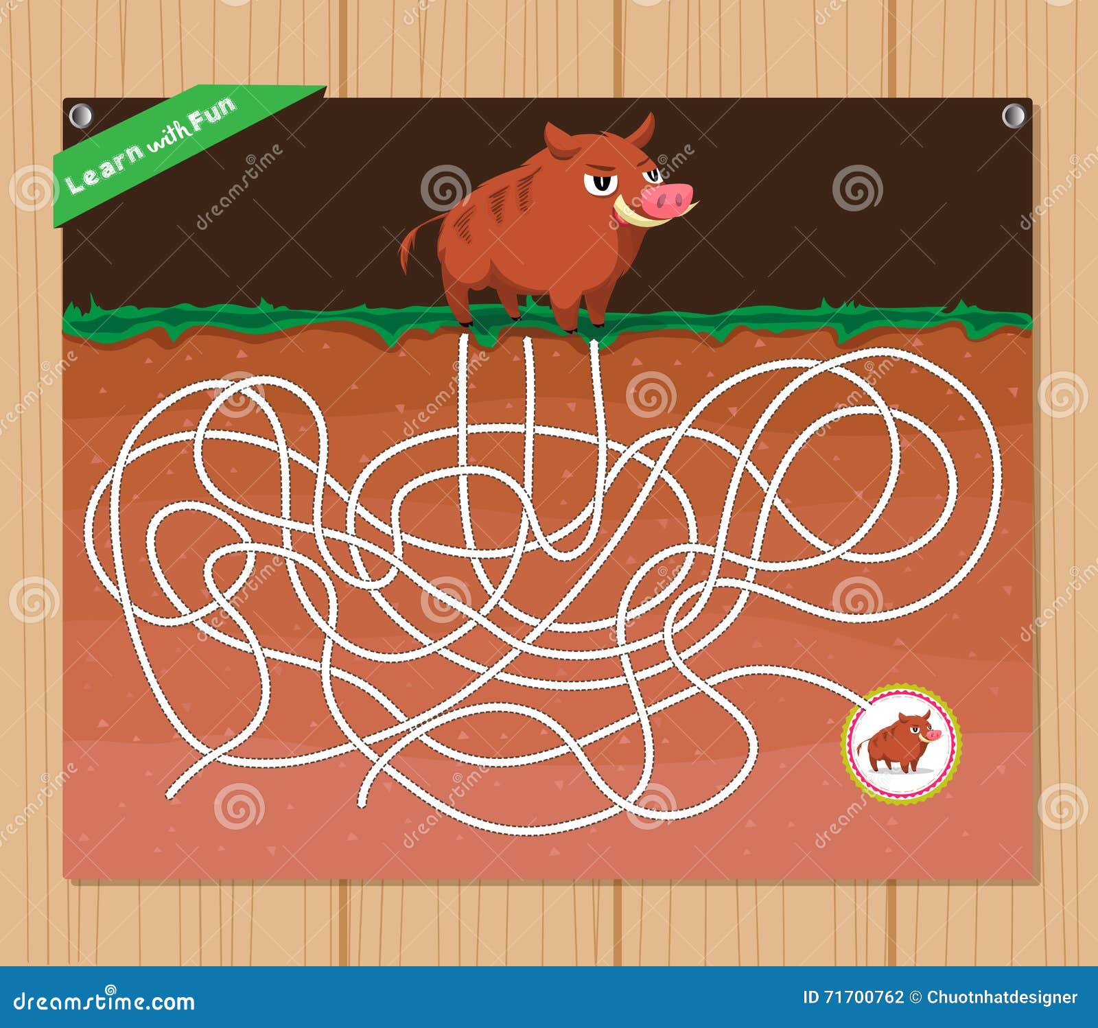 Funny Maze Game - Beautiful Educative for Kid Stock Illustration ...