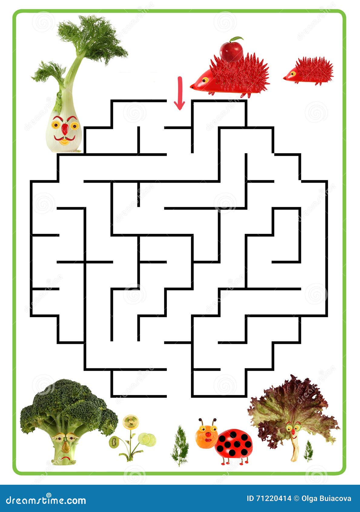 Funny Maze Game for Preschool Children. Stock Illustration ...