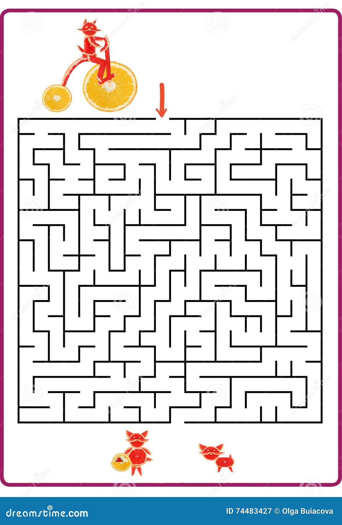 Funny Maze Game for Preschool Children. Stock Illustration ...