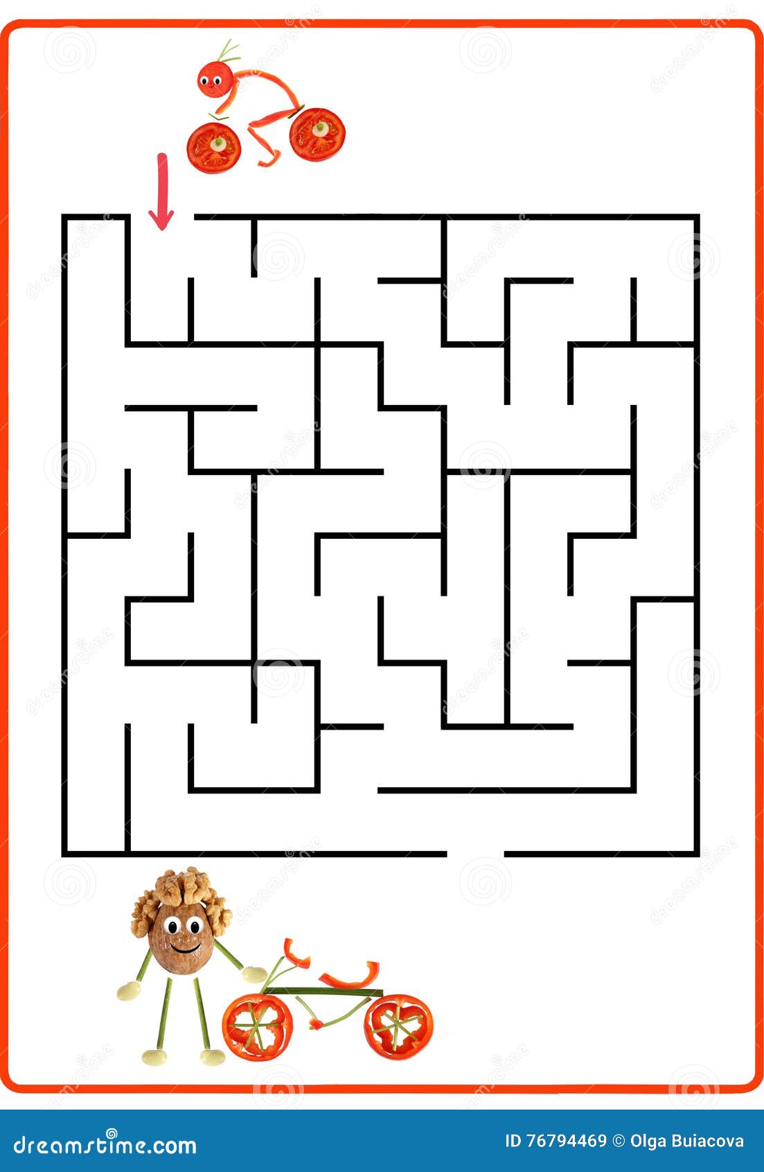Funny Maze Game for Preschool Children. Stock Illustration ...