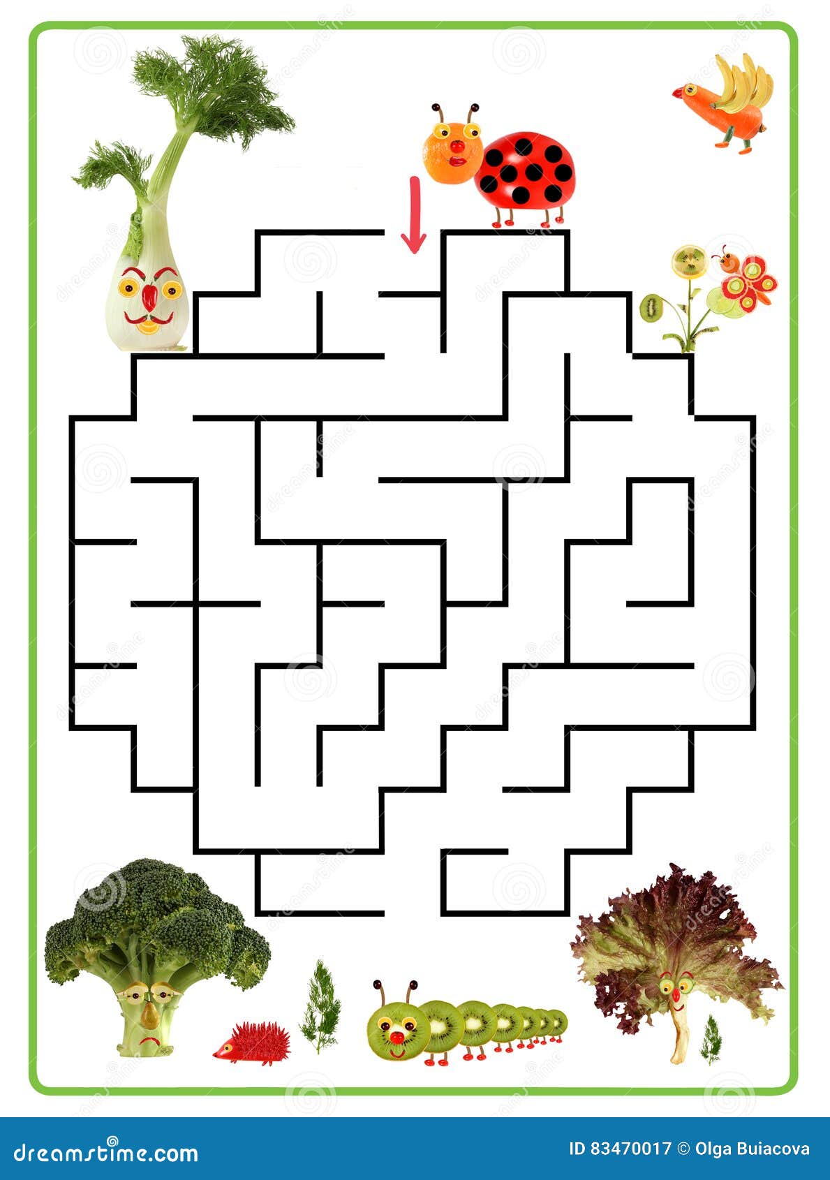 Funny Maze Game for Preschool Children. Stock Image - Image of school ...
