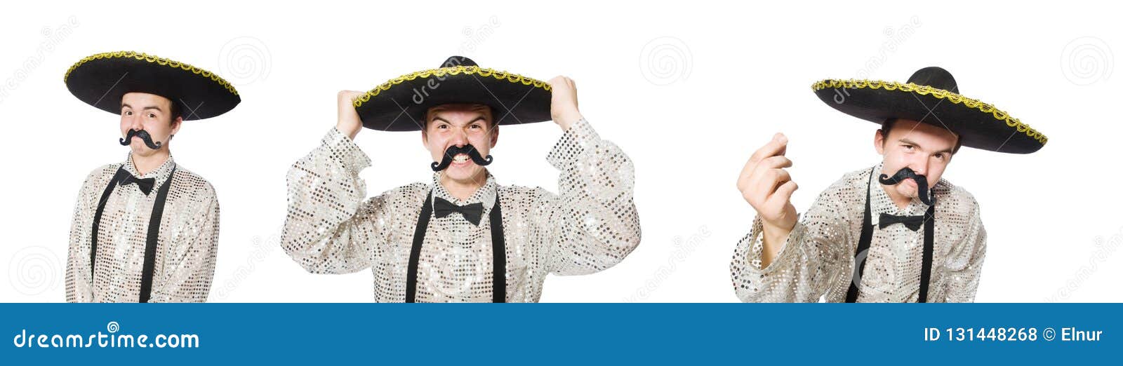 The Funny Mexican Isolated on the White Stock Photo - Image of face ...