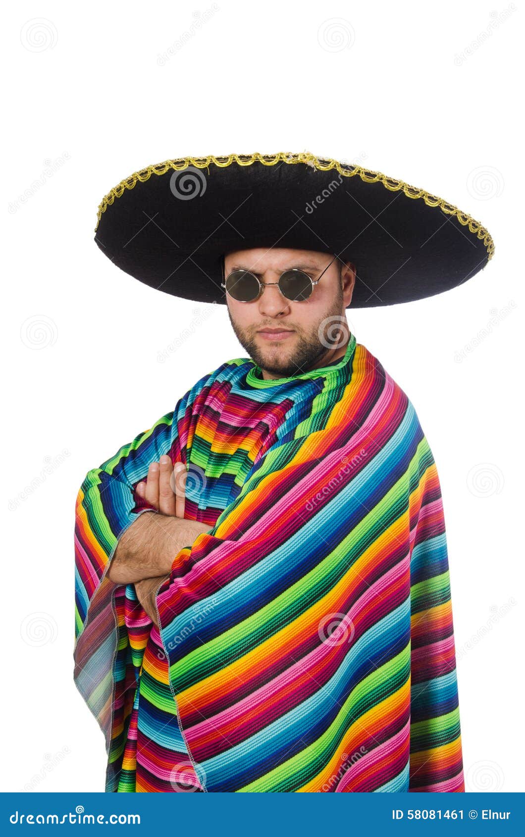 Funny Mexican Isolated on White Stock Image - Image of jeans, serape ...
