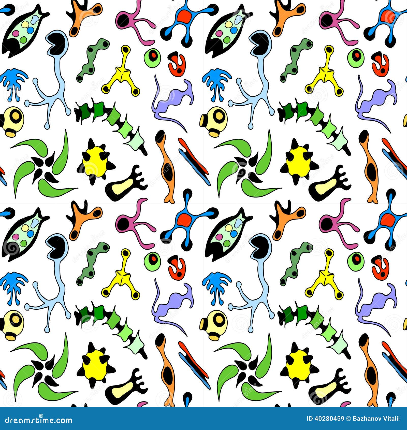 Funny microbes. stock vector. Illustration of swatch - 40280459