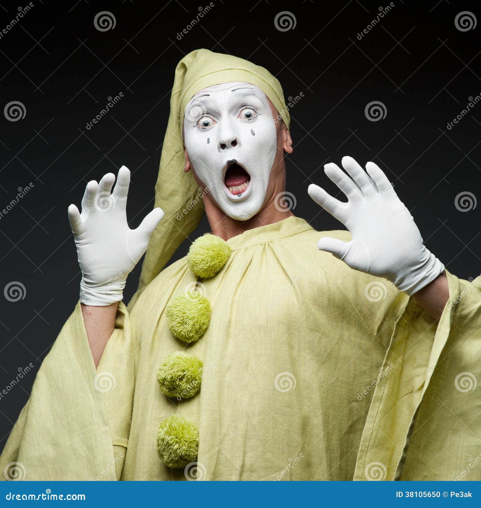 Funny mime stock photo. Image of black, clown, confused - 38105650