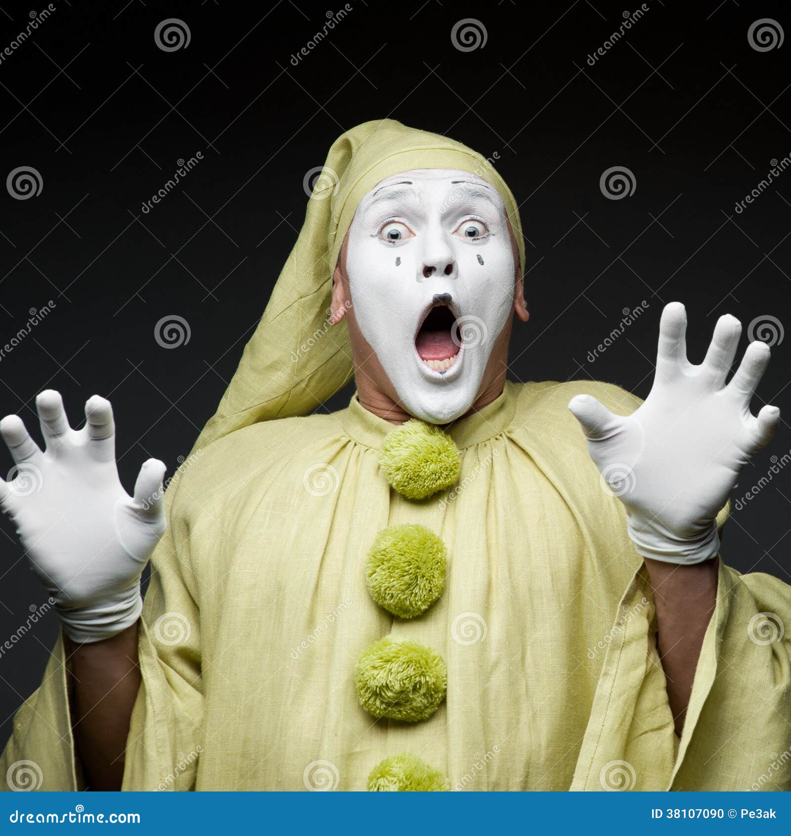 Funny mime stock photo. Image of emotional, clown, bizarre - 38107090