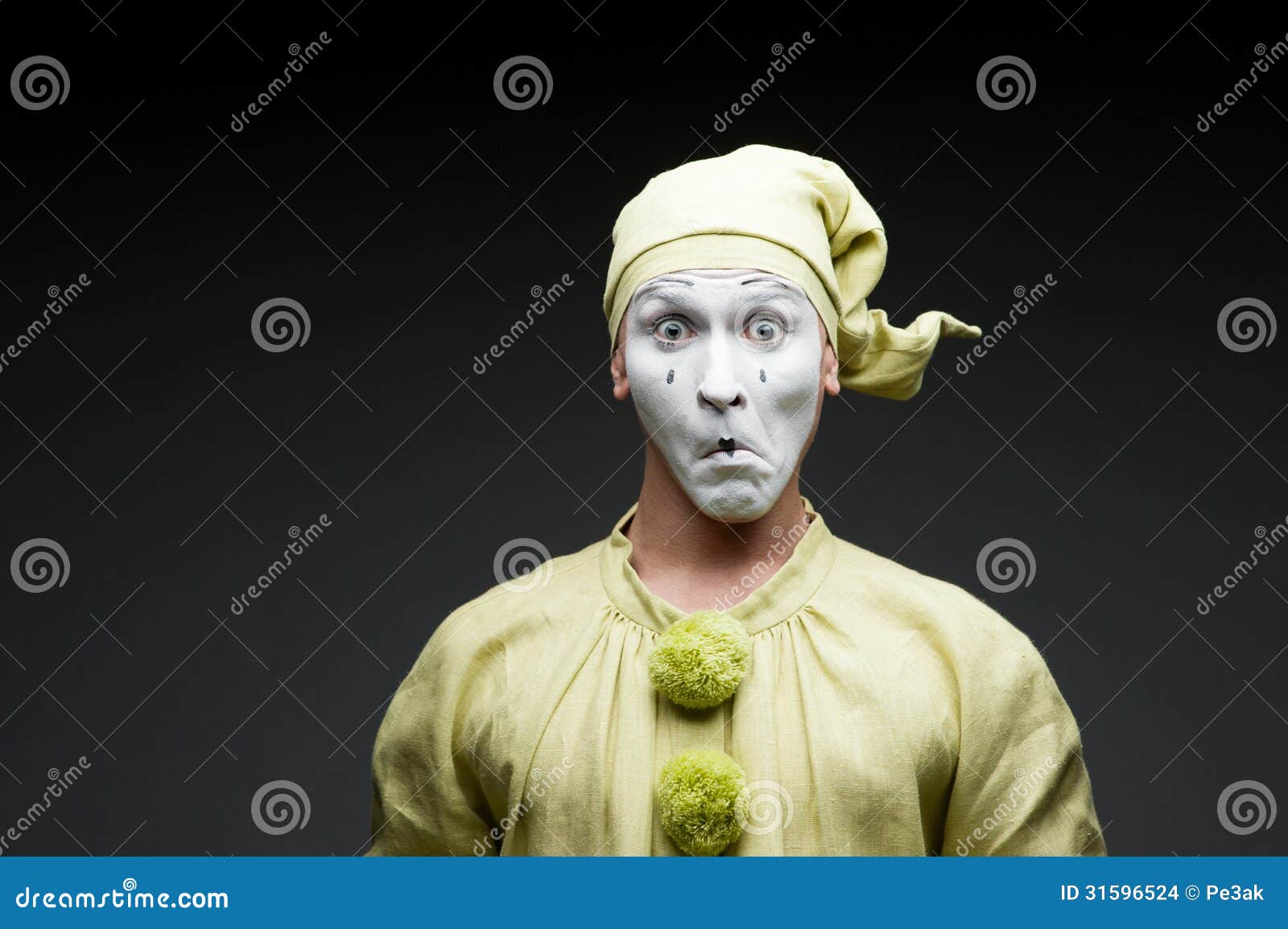 Funny mime stock photo. Image of performer, amazed, expression - 31596524