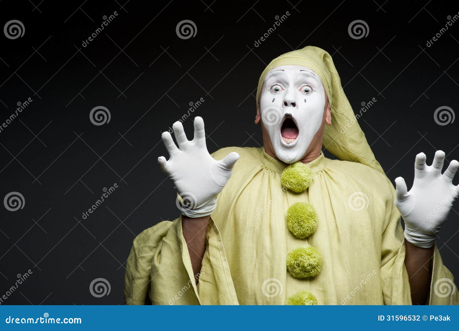Funny mime stock photo. Image of scared, emotional, makeup - 31596532