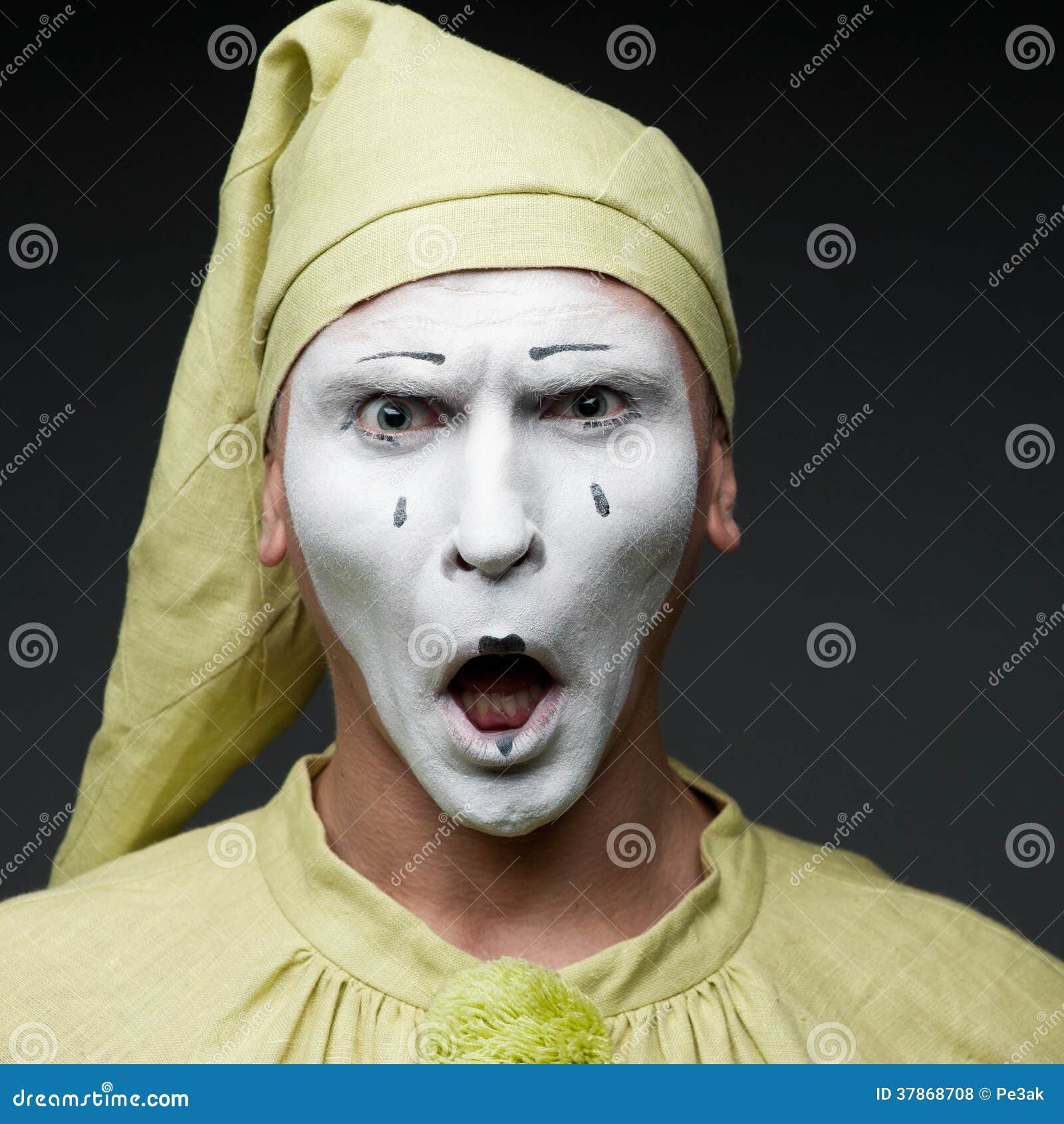 Funny mime stock photo. Image of cheerful, green, looking - 37868708