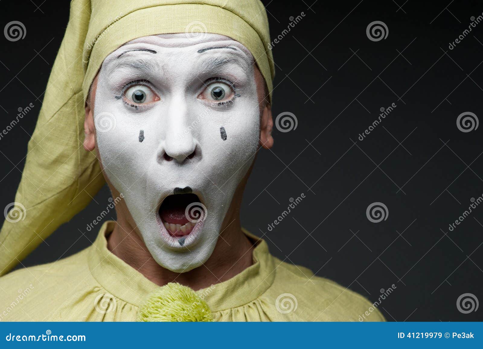 Funny mime stock image. Image of astonished, portrait - 41219979