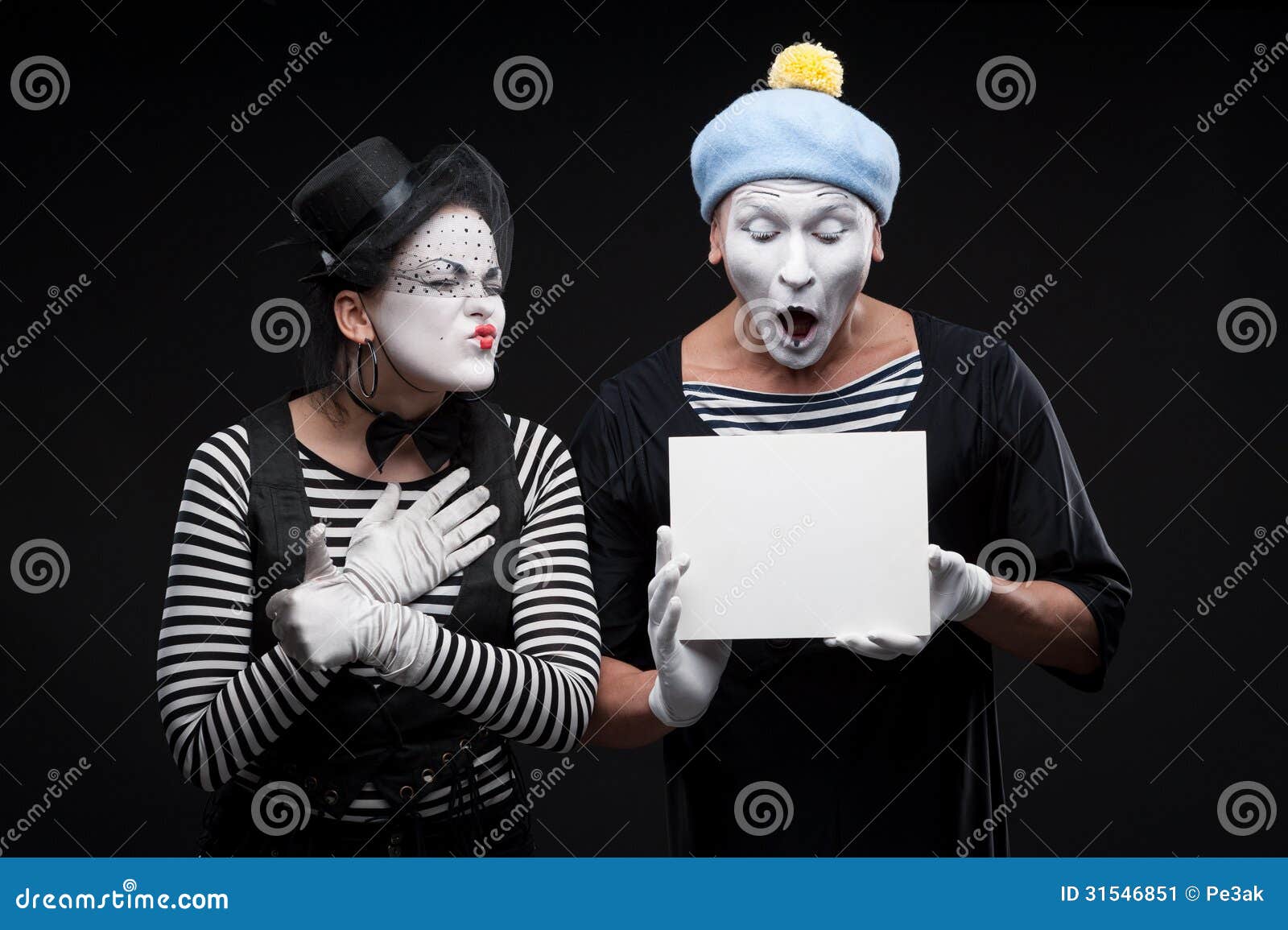 Funny mimes stock image. Image of male, stripes, looking - 31546851