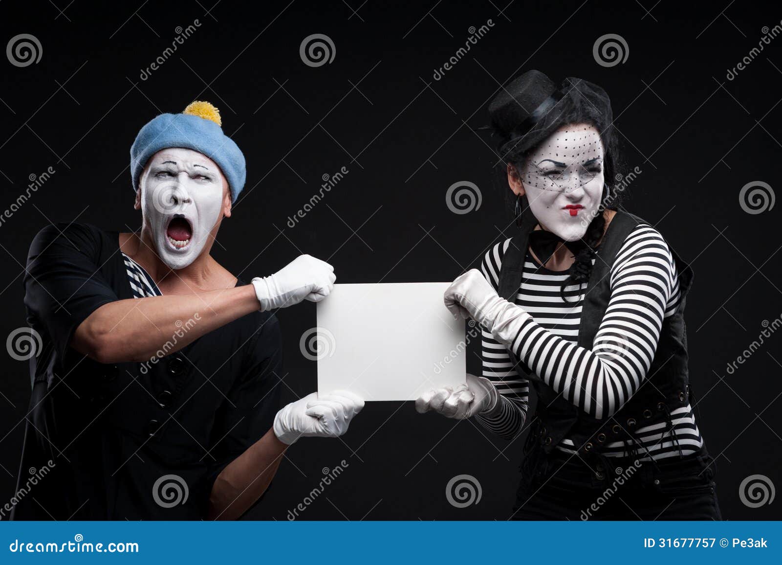 Funny mimes stock image. Image of delighted, sign, positivity - 31677757