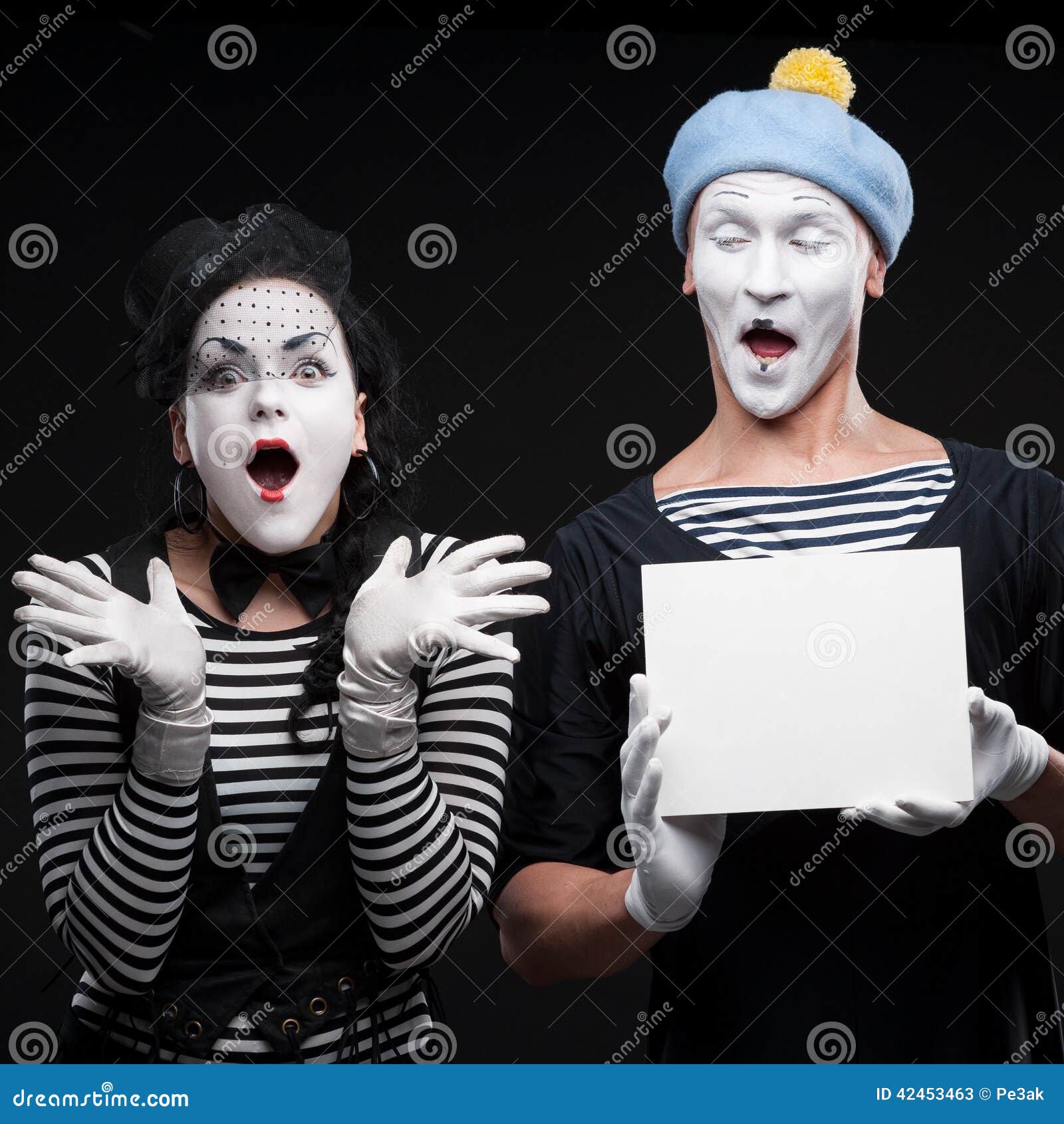 Funny mimes stock image. Image of artistic, adult, holding - 42453463