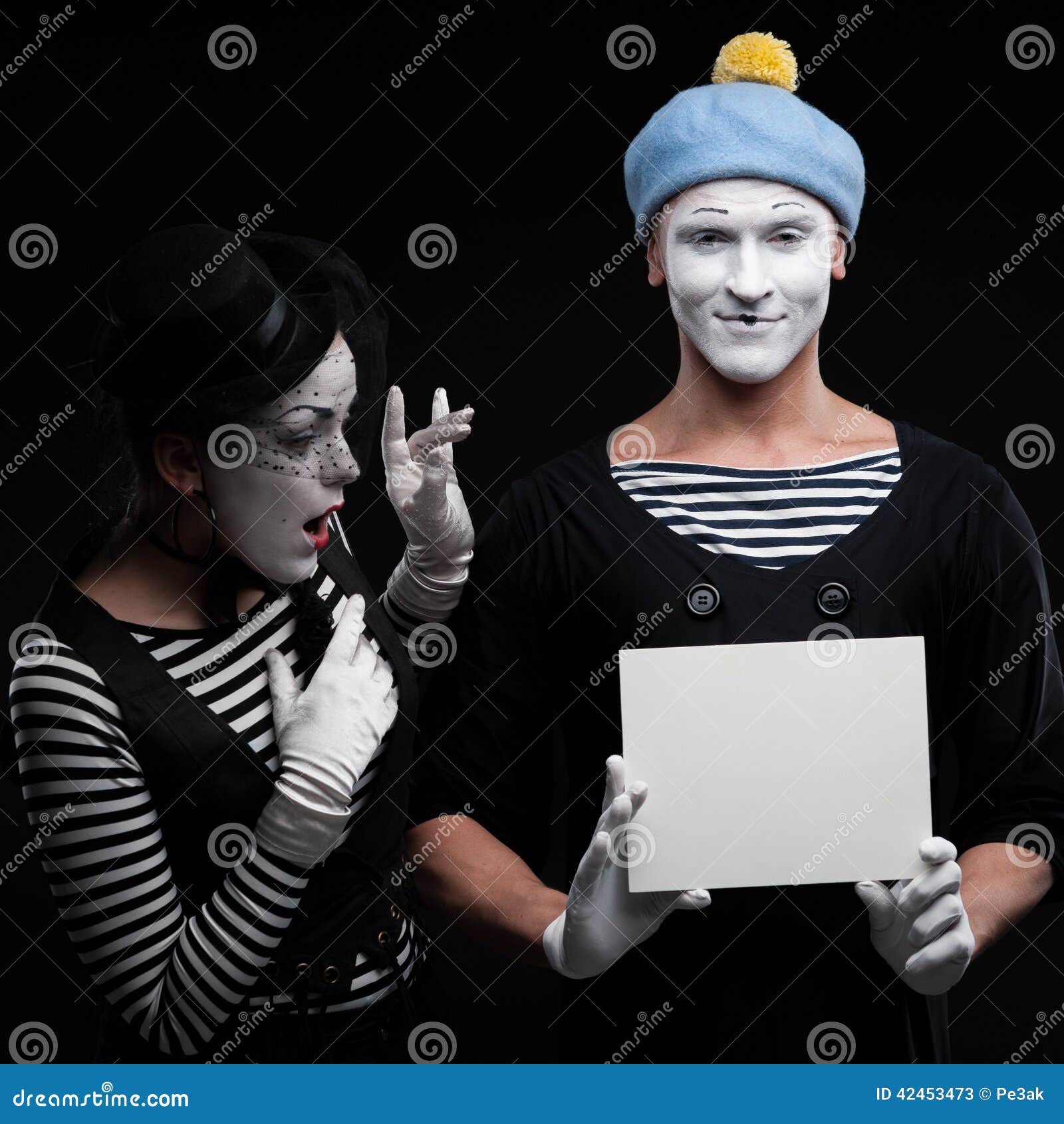 Funny mimes stock image. Image of performer, delighted - 42453473