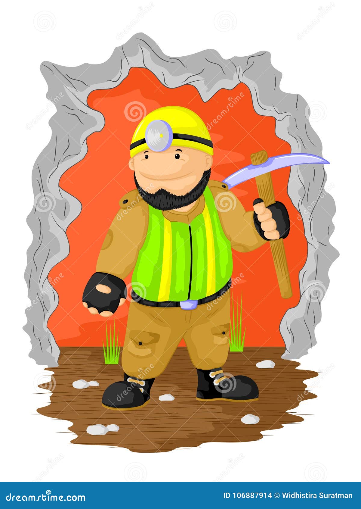 Funny mine worker stock vector. Illustration of funny - 106887914