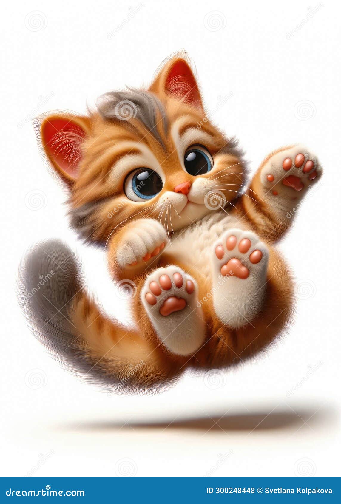 Funny Mischievous Cartoon Striped Kitten Stock Illustration ...