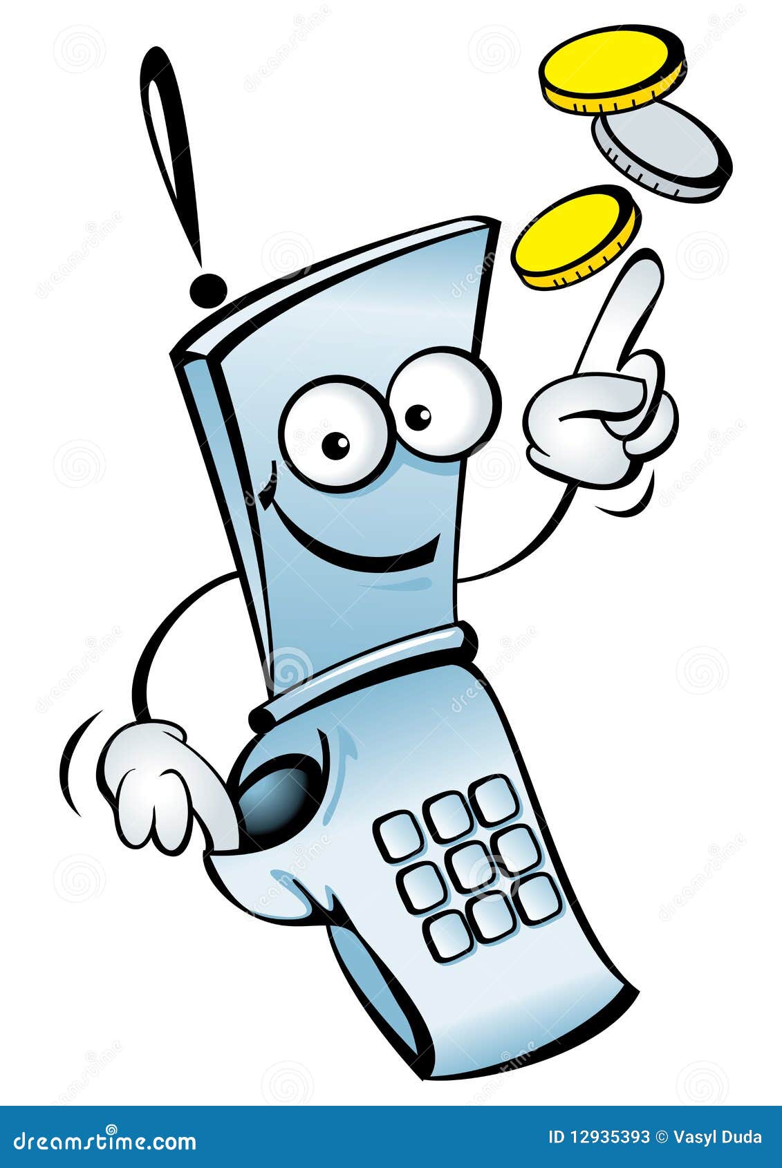 Funny mobile telephone stock vector. Illustration of communications ...